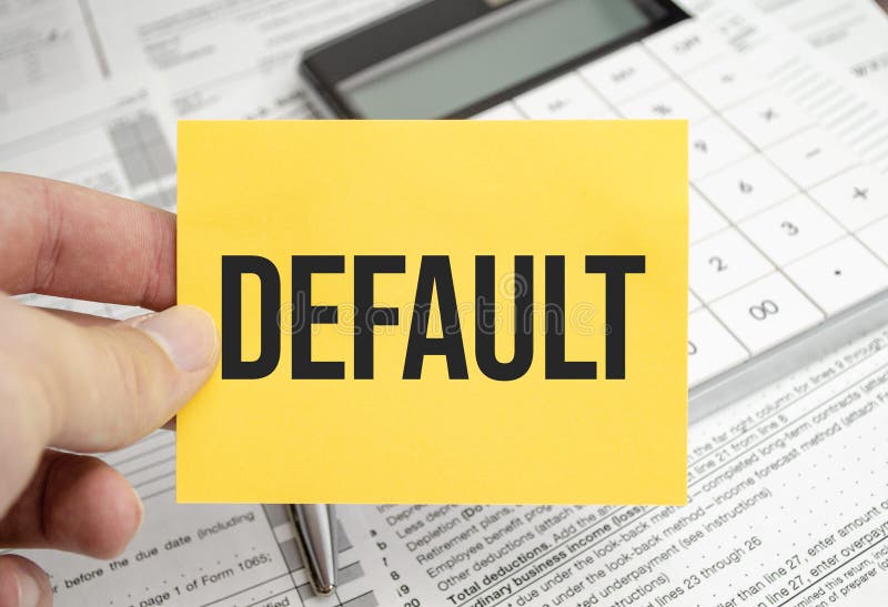 Text Default on a Yellow Business Card Stock Image - Image of loan ...