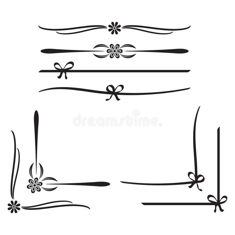 Text Delimiters Horizontal and Corner Frame .Vector. Stock Vector ...