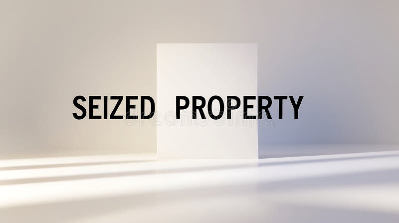 Text Depicting Seized Property in Minimalistic Setting with Soft Light ...