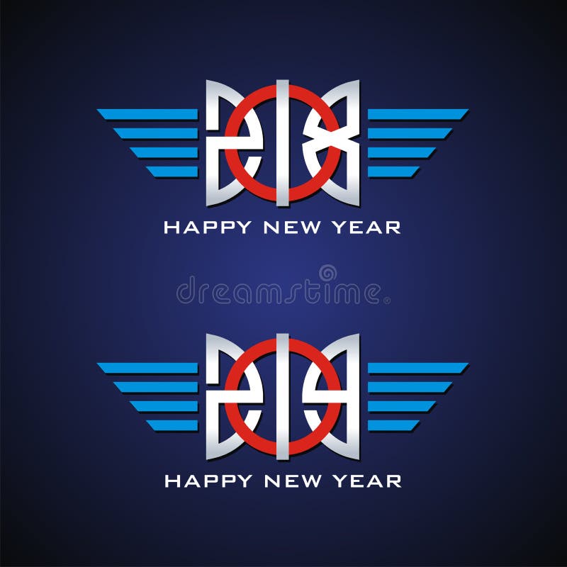 2018 2019 text Design stock vector. Illustration of fresh - 102949574