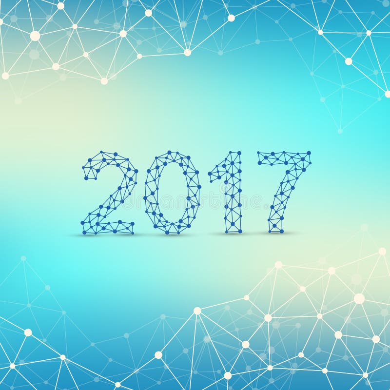 Text Design 2017. Graphic Background Molecule and Communication Stock ...