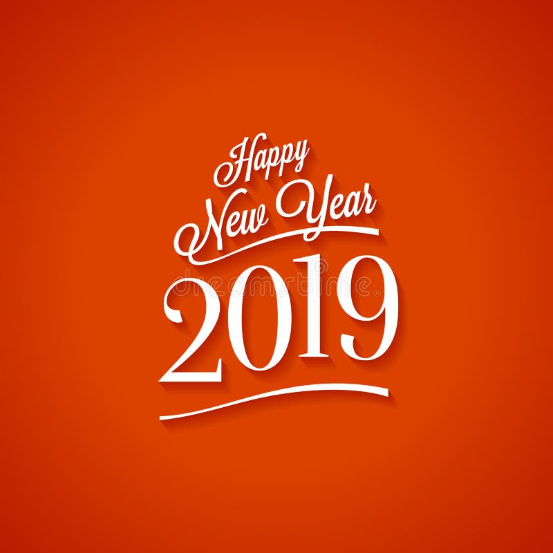 Happy New Year Red Text 2019. Vector Illustration. Stock Vector ...