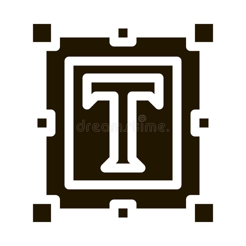 Text Design Icon Vector Glyph Illustration Stock Vector - Illustration ...