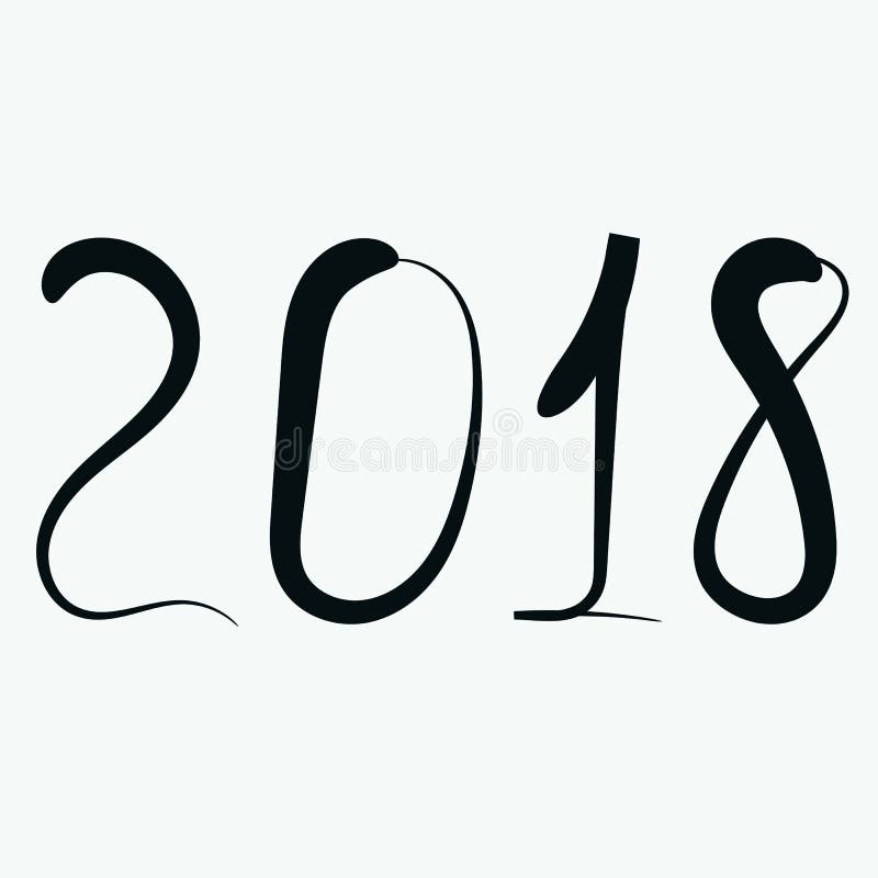 Text Design Vector on White Background. Happy New Year 2018. Stock ...