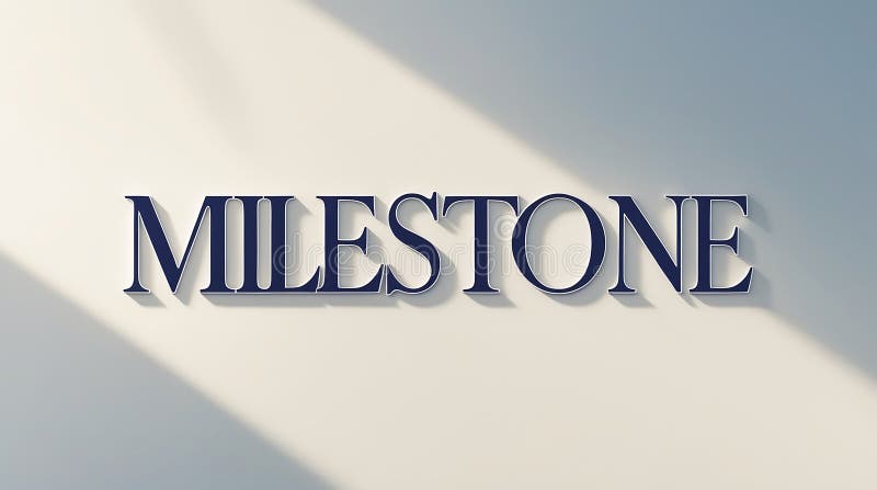 Text Design of the Word Milestone on a Light Background with Dynamic ...