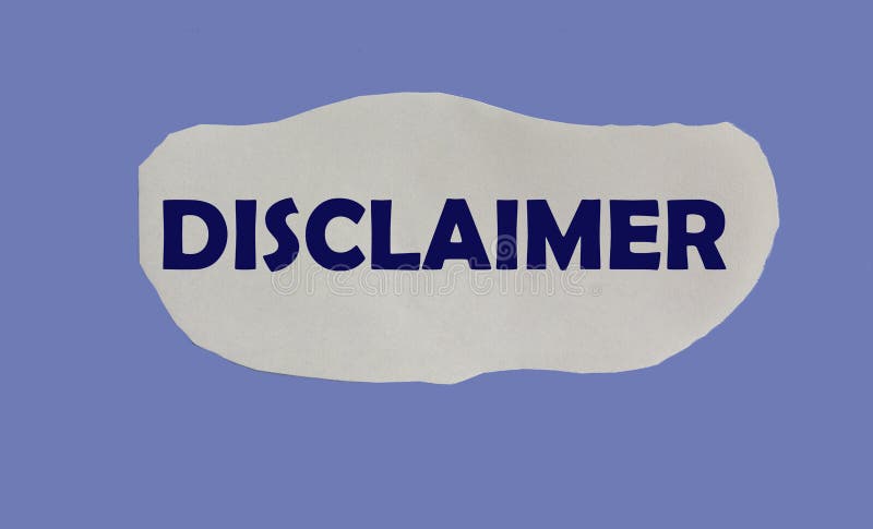 Text `Disclaimer` Typed on Retro Typewriter. Business Concept Stock ...