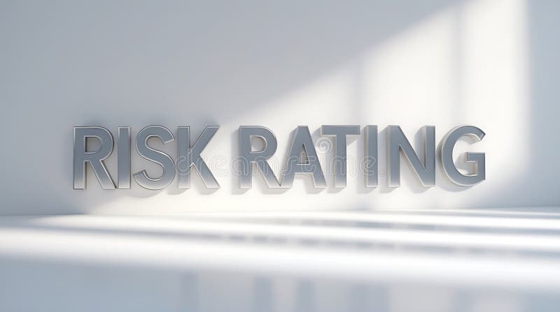 Text Display of Risk Rating in a Well-lit Setting with Shadows on a ...
