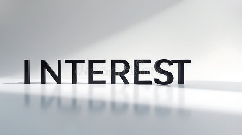 Text Displaying the Word Interest in a Minimalist Style on a Smooth ...