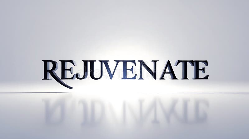 Text Displaying the Word Rejuvenate in a Reflective Setting with Soft ...