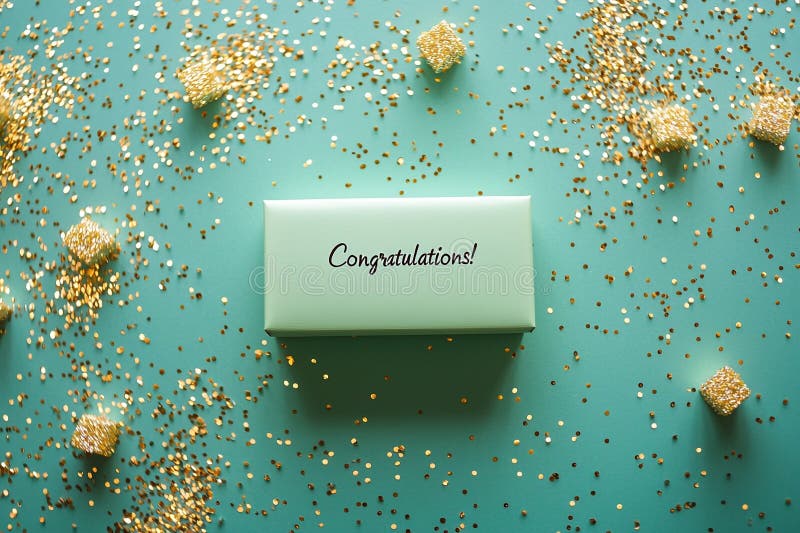 Text Displays Congratulatory Message on Pastel Green Background with ...