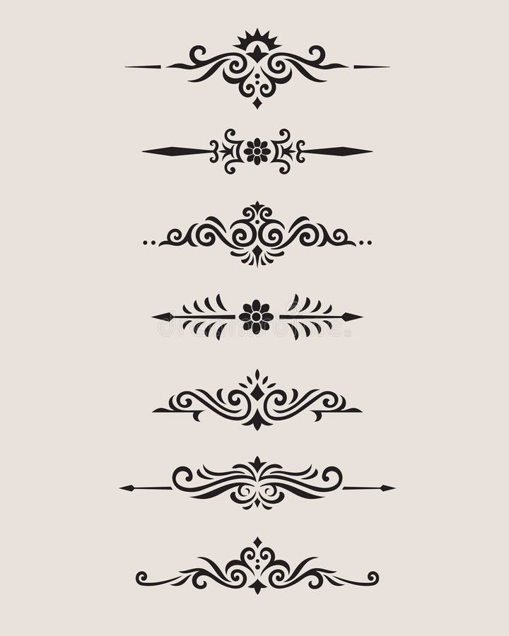 Text Divider Ornament Bundle Design Element Stock Vector - Illustration ...