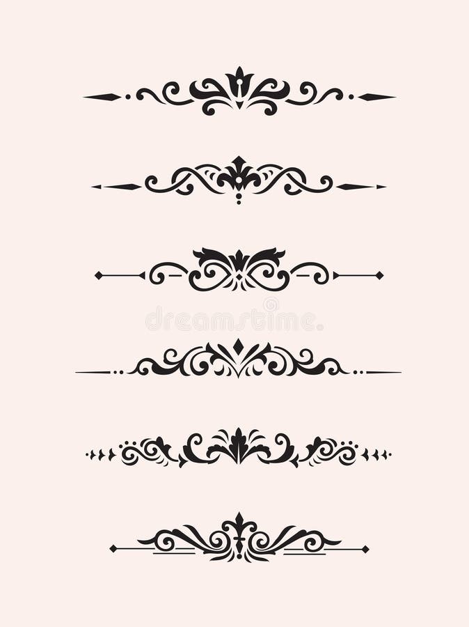 Text Divider Ornament Bundle Design Element Stock Vector - Illustration ...