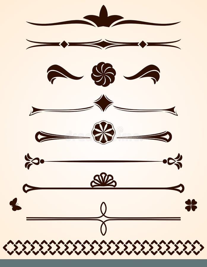 Text Dividers and Decorations Stock Vector - Illustration of flower ...