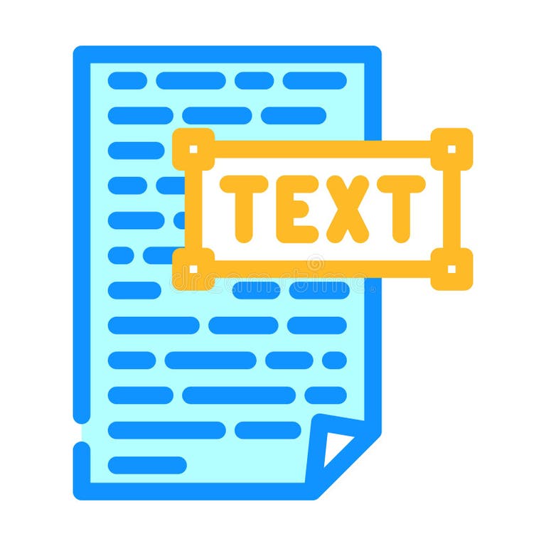 Text Document Natural Language Processing Nlp Color Icon Vector ...