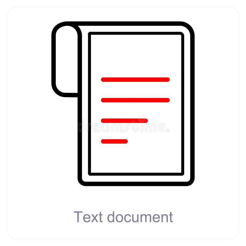 Text Document and Note Icon Concept Stock Illustration - Illustration ...
