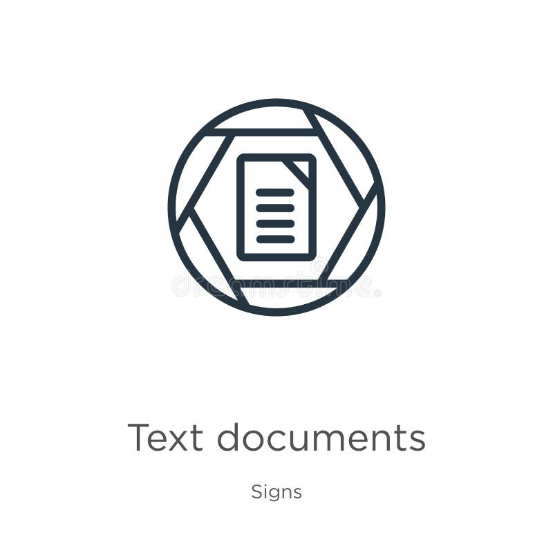 Text Documents Icon, Outline Style Stock Vector - Illustration of note ...