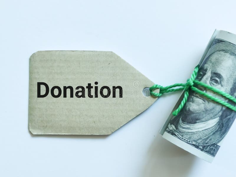 Text Donation Written on Tag Label Stock Photo - Image of financial ...