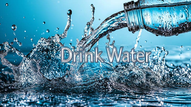 Text Drink Water from Water Texture, Splashes, Water Structure, on ...