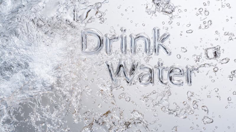 Text Drink Water from Water Texture, Splashes, Water Structure, on ...