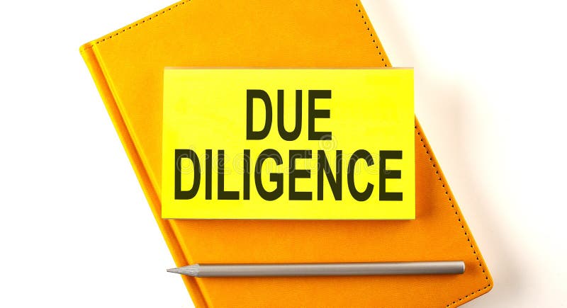 Text DUE DILIGENCE on the Sticker on the Yellow Notebook Stock Photo ...