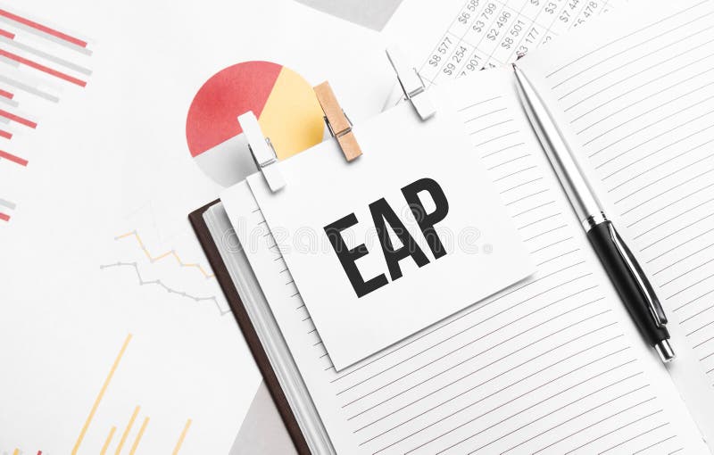 Text Eap on Stickers on the Diary with Office Tools Stock Photo - Image ...