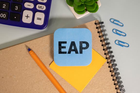Text Eap on Stickers on the Diary with Office Tools Stock Image - Image ...