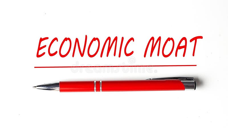 Text ECONOMIC MOAT with Ped Pen on the White Background Stock Photo ...