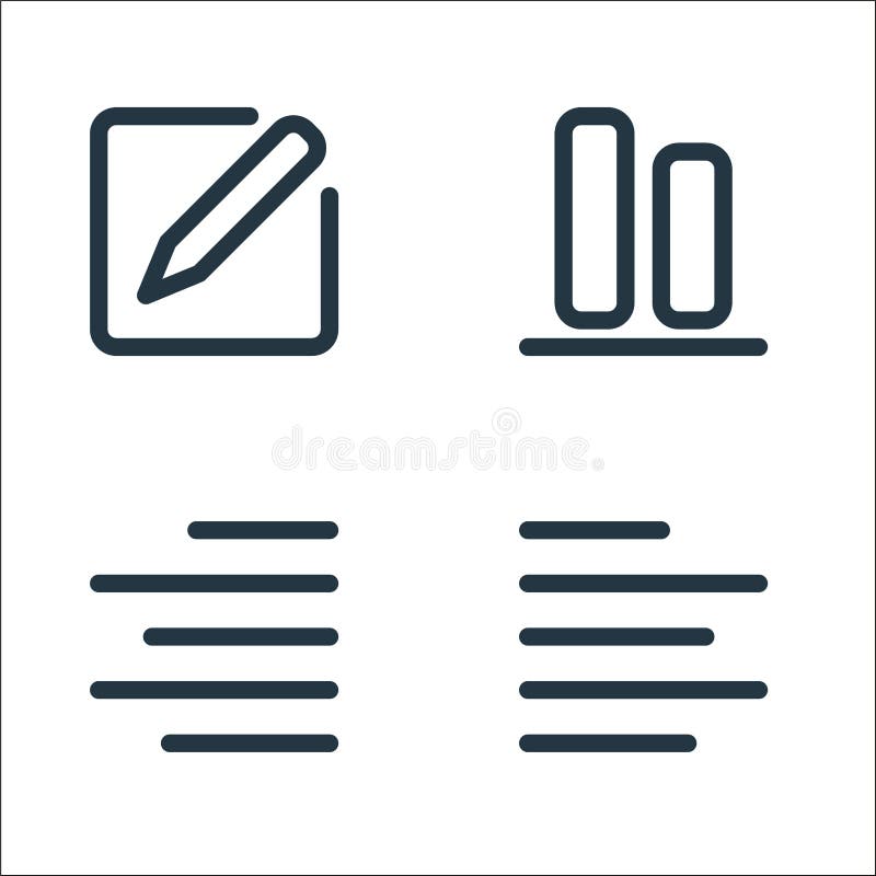Text Editor Line Icons. Linear Set Stock Vector - Illustration of line ...