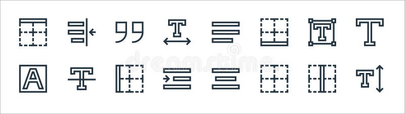 Text Editor Line Icons. Linear Set Stock Vector - Illustration of ...