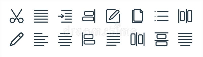 Text Editor Line Icons. Linear Set Stock Vector - Illustration of text ...