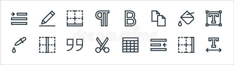 Text Editor Line Icons. Linear Set Stock Vector - Illustration of copy ...