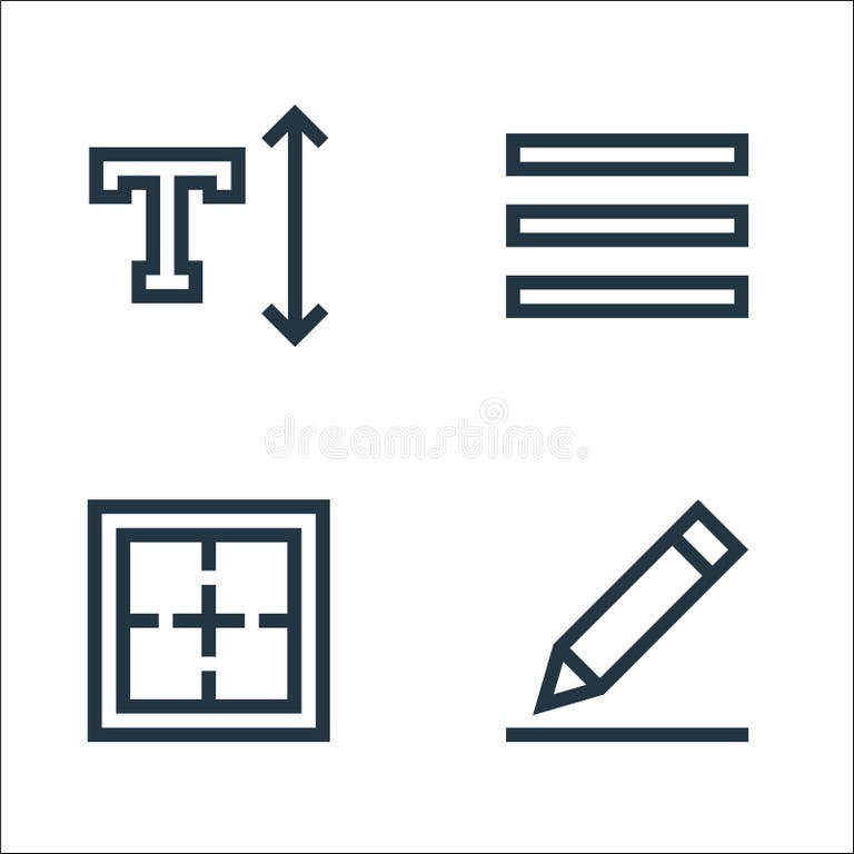 Text Editor Line Icons. Linear Set Stock Vector - Illustration of ...
