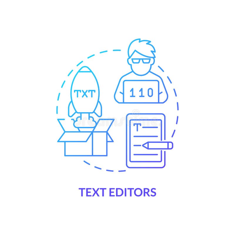 Text Editors Blue Gradient Concept Icon Stock Vector - Illustration of ...