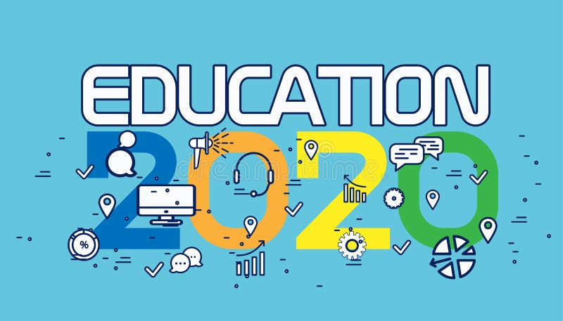Text Education 2020 with Icon - Creativity Modern Idea and Concept ...