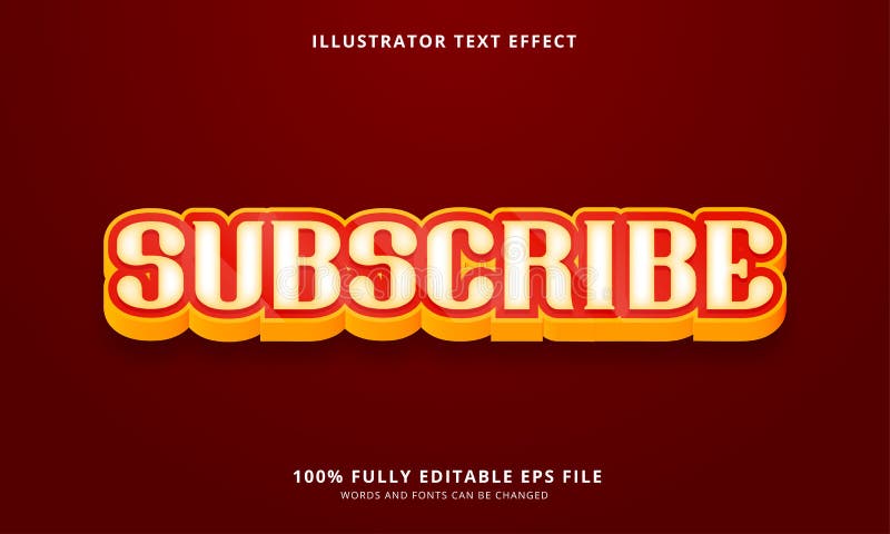 Subscribe Editable Text Effect and Style Stock Vector - Illustration of ...