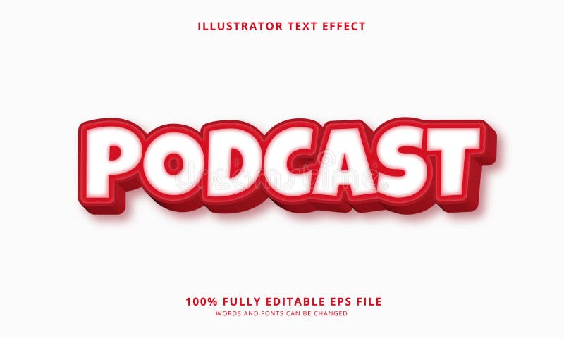 Podcast Editable Text Effect and Style Stock Vector - Illustration of ...