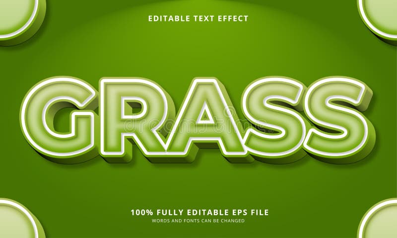 Grass Editable Text Effect and Style Stock Vector - Illustration of ...