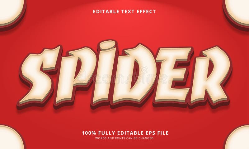 Spider Editable Text Effect and Style Stock Vector - Illustration of ...