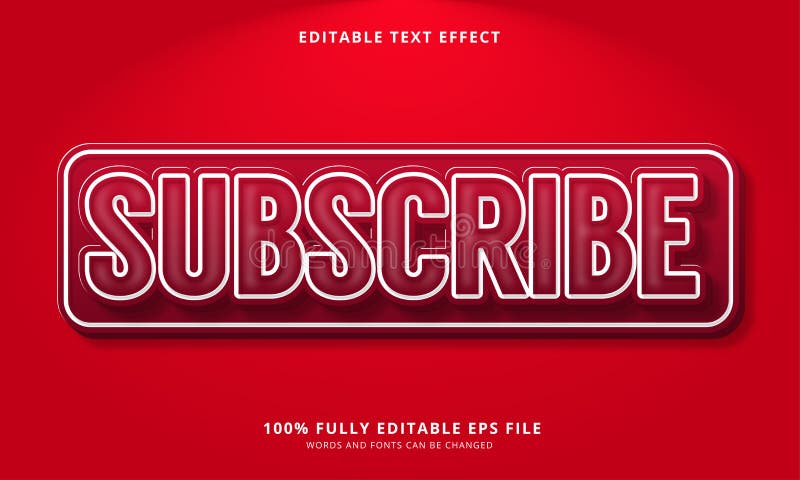 Subscribe Editable Text Effect and Style Stock Vector - Illustration of ...