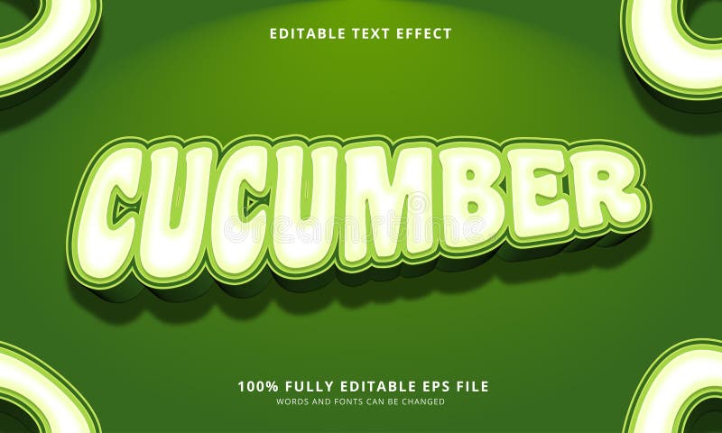 Cucumber Text Style Editable Text Effect Stock Vector - Illustration of ...