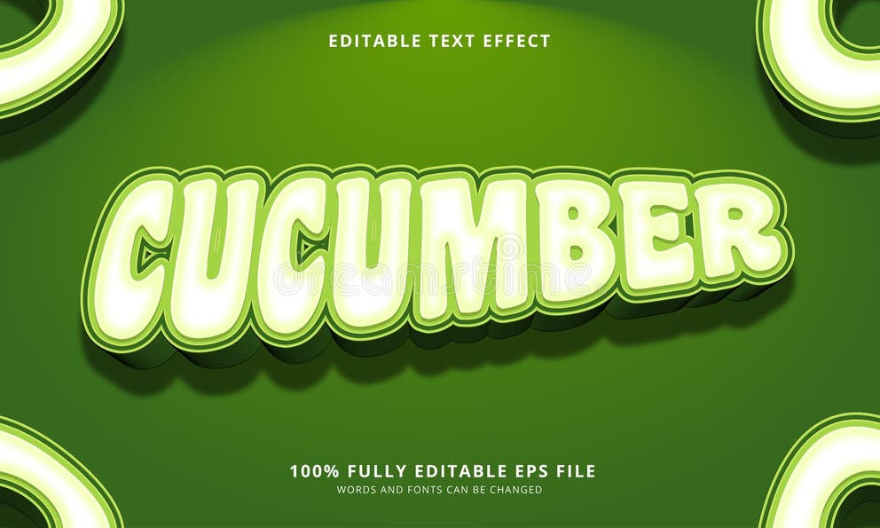 Cucumber Text Style Editable Text Effect Stock Vector - Illustration of ...