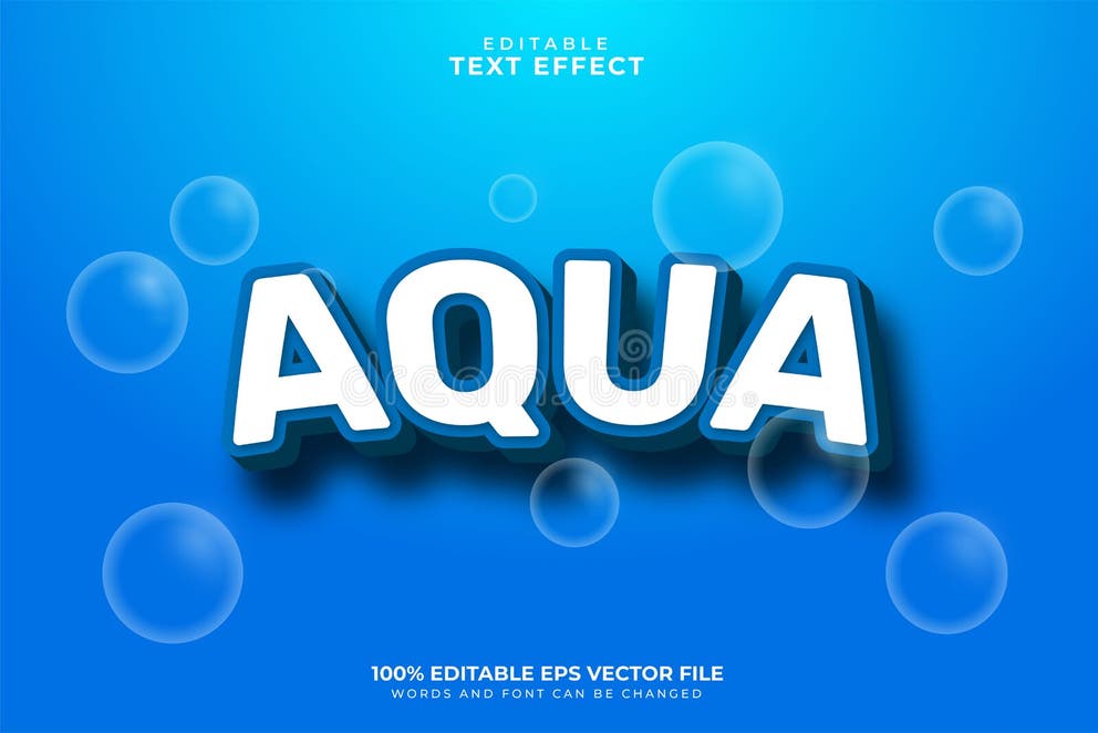 Aqua Text Effect & Editable Text Effect Stock Vector - Illustration of ...