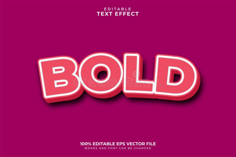 Bold 3D Text Effect stock vector. Illustration of bold - 262572863