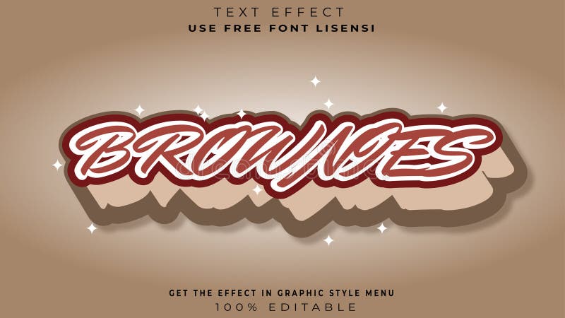 Text Effect Brownies Brown Background. Can Be Used for Cake Business ...