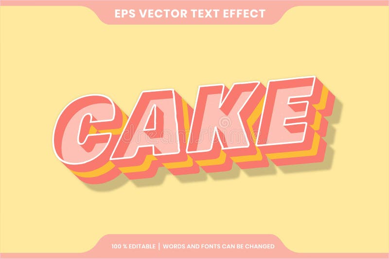 Text Effect in 3d Gradient Pastel Color Cake Words Text Effect Theme ...