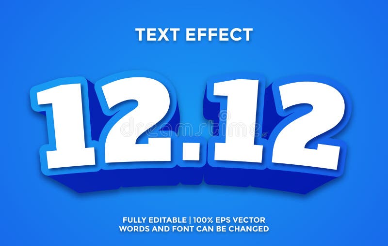 Vector 1212 Editable Text Effect Template Stock Vector - Illustration ...