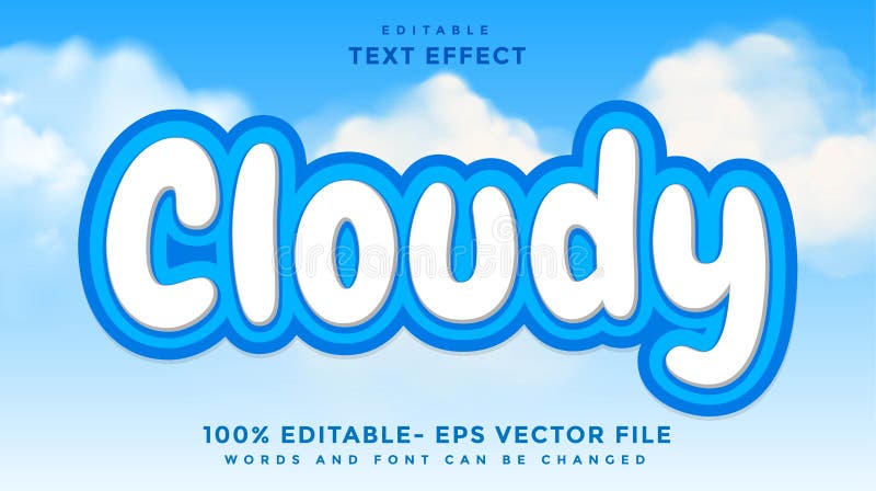MInimal 3d Word Cloudy Editable Text Effect Design Template Stock ...