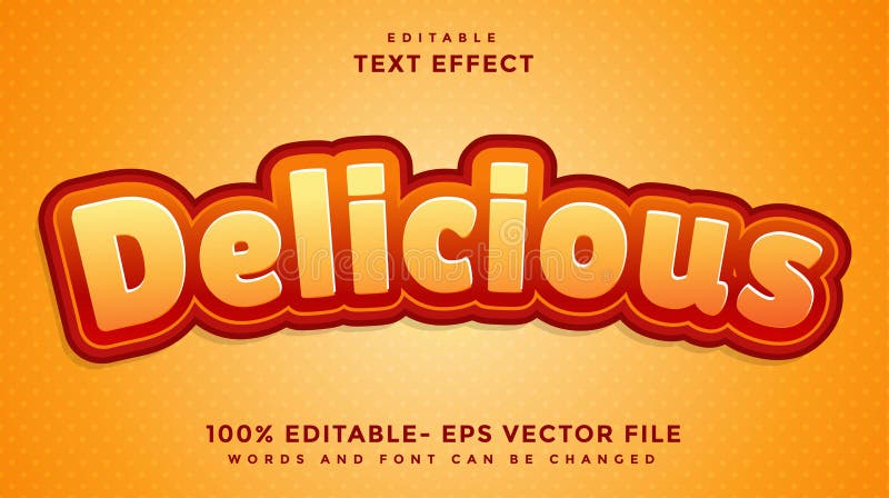 Minimal 3d Word Delicious Editable Text Effect Design Template Stock ...