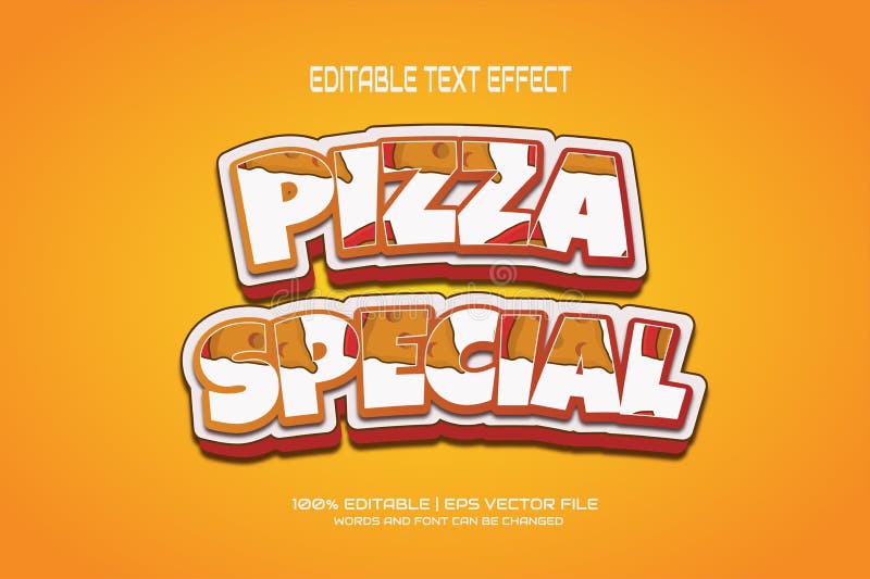 Text Effect Editable PIZZA. Stock Vector - Illustration of design ...