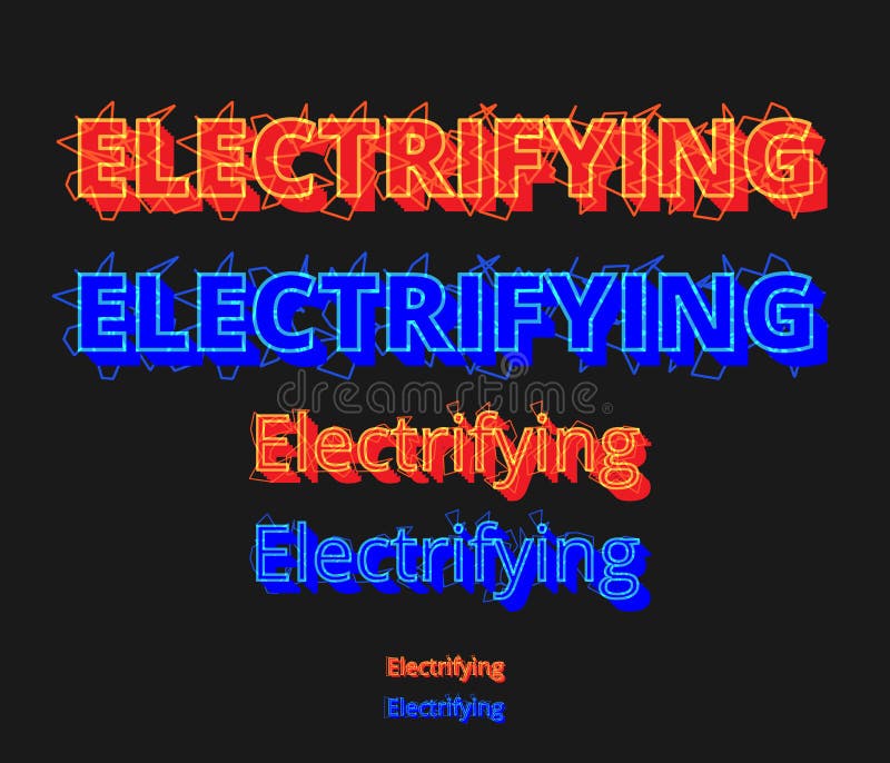 Electrifying Editable Art Font.Fully Editable Text, Font Stock Vector - Illustration of ...